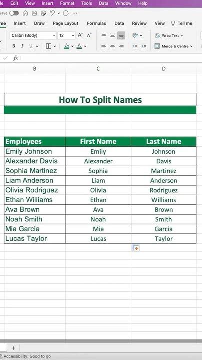 How To Automatically Split Names In Excel Youtube
