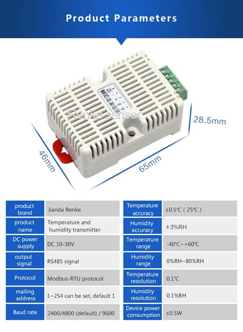 Rs Temperature Humidity Transmitter Resistive Modbus Rtu Temperature Sensor Buy Rtu