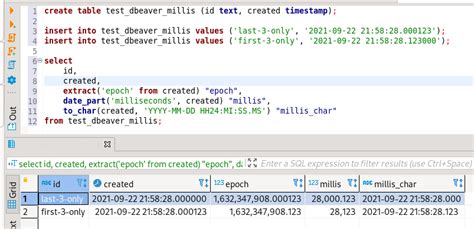 incorrect fractional second handling in dbeaver · issue 13987