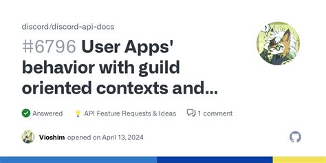 User Apps Behavior With Guild Oriented Contexts And Integration Types