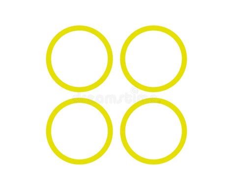Circle Shape Outline Stroke Collection Symbol Yellow Element Vector Stock Vector Illustration