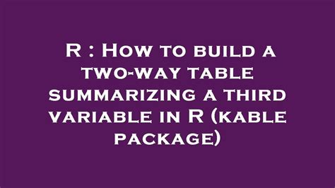 Merge Two Kable Tables In R At Mary Lockridge Blog
