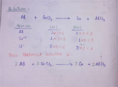 [solved] Balance The Following Equation Al Cucl2 Cu Alcl3 Course Hero