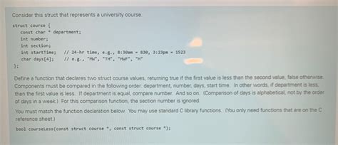 Solved Consider This Struct That Represents A University