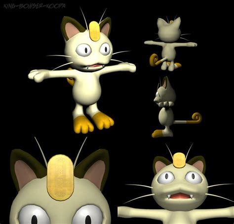 Meowth 3d Model By King Bowser Koopa On Deviantart
