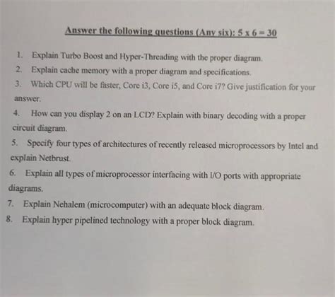 Solved Answer The Following Questions Any Six 5×630 1