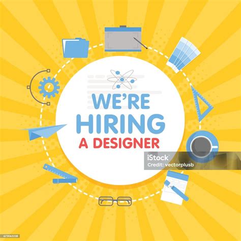 우리는 디자이너를 고용 확성기 개념 벡터 일러스트입니다 직업박람회에 대한 스톡 벡터 아트 및 기타 이미지 직업박람회 배경 주제 직업 Istock