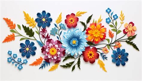 Premium Photo Set Of Colorful Flowers In Equal Size