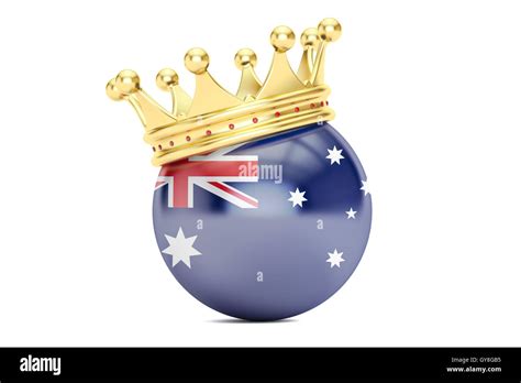 Crown with flag of Australia, 3D rendering isolated on white background ...