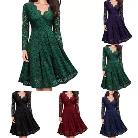 L Gante Robe Formelle Femme Col En V En Dentelle Florale Pour Les