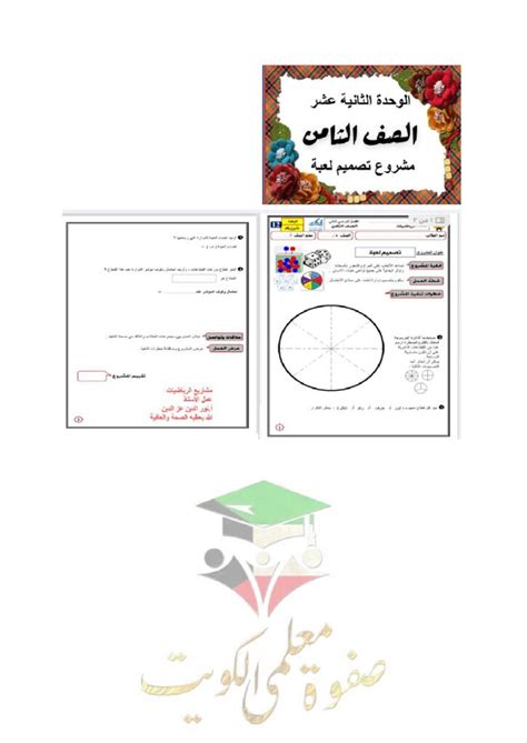 رياضيات مشروع تصميم لعبة للصف الثامن الفصل الدراسي الثاني ⚡