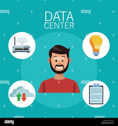 Data Center Technology And Business People Vector Illustration Graphic Design Stock Vector Image