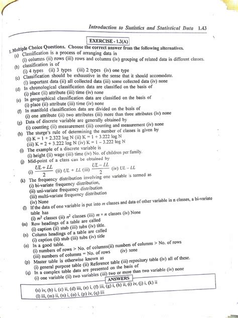 Bstat Short Type Selected Question Answer Set 1 Pdf Mean Mode Statistics