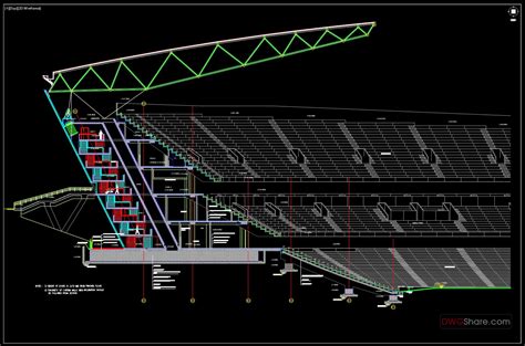 Stadium Section Details Autocad File Dwg