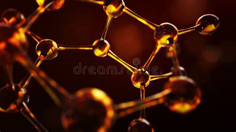 3d Illustration Of Molecule Model Science Background With Molecules Stock Illustration