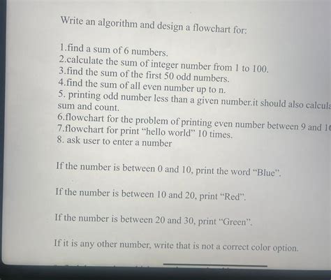 Write An Algorithm And Design A Flowchart For 1find