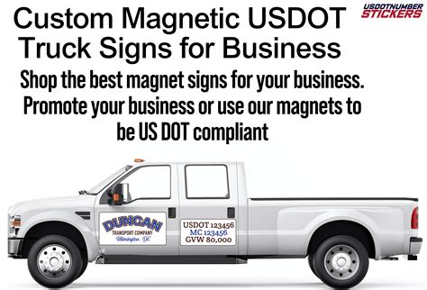 Custom Magnetic Usdot Truck Signs For Business Usdot Number Stickers