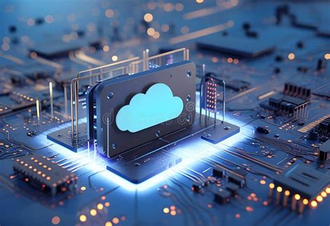 Cloud Computing And Network Security Concept 3d Renderingconceptual Image Stock Illustration