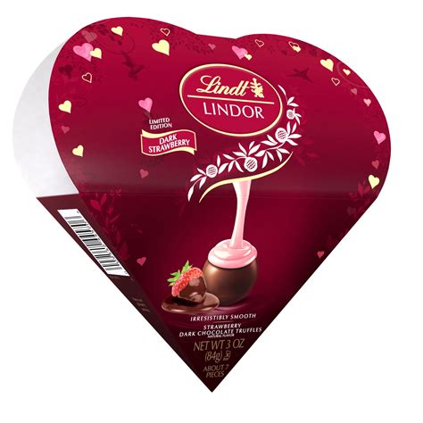 Lindt Lindor Strawberry Dark Chocolate Candy Truffles Friend Heart