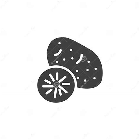 Whole Potato And A Slice Vector Icon Stock Vector Illustration Of