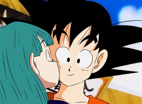 Goku X Bulma Kiss Cheek By Qsky On Deviantart