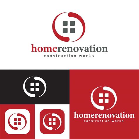 Home Renovation Improvement Rebuild Reconstruction Logo Home Icon Vector Illustration