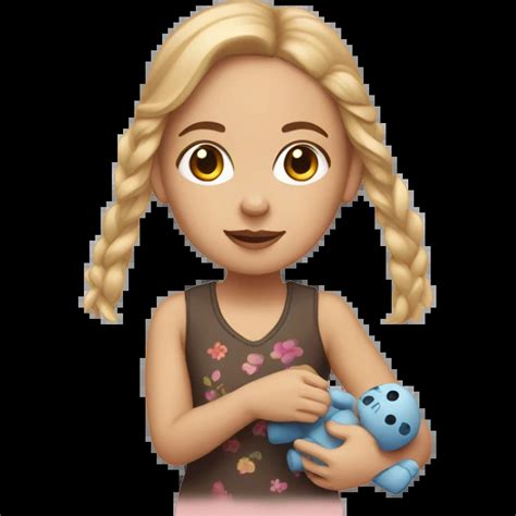 White Girl Playing With Doll Emoji Ai Emoji Generator