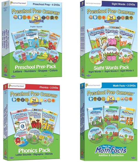 Preschool Prep Company 13 Pack Dvd Collection Basics Sight Words
