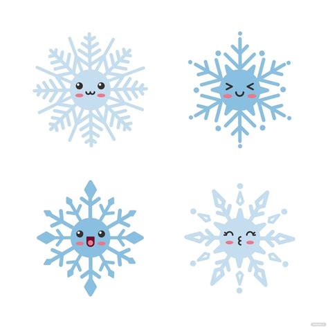 Cute Snowflake Vector In Illustrator Svg  Eps Png Download