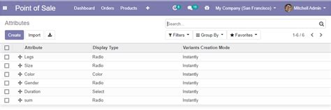 Attributes Odoo V13 Community Edition Book