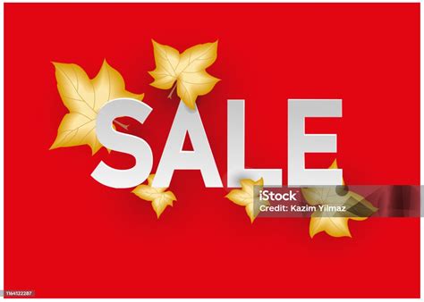 문자가 있는 가을 세일 전단지 템플릿입니다 단풍 빨간색 배경에 흰색 판매 기호입니다 배너 카드 라벨 배너 디자인 기하학적 배경