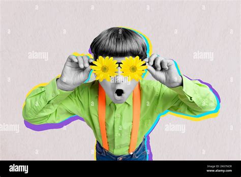 Creative Photo 3d Collage Artwork Poster Postcard Of Surprised Funny