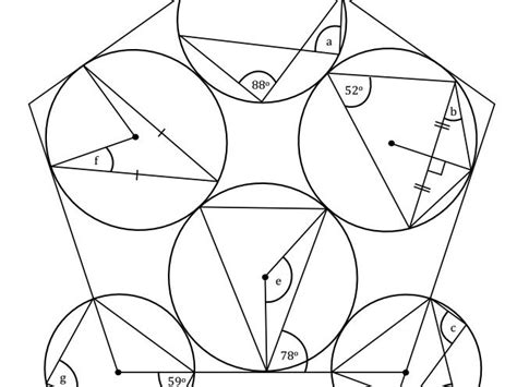 Circle Theorems Revision Exercise Teaching Resources