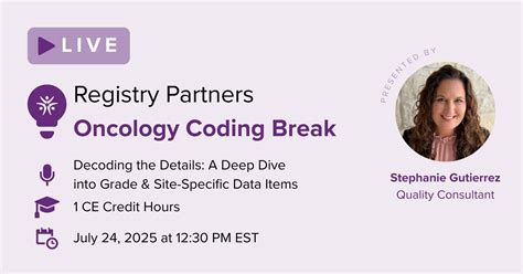 Oncology Coding Break Live Registry Partners