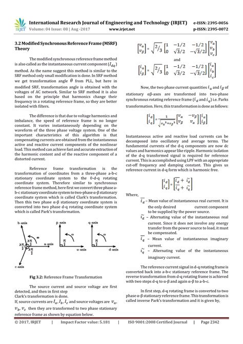 Harmonic Mitigation Using Modified Synchronous Reference Frame Theory Pdf