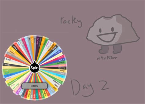 Bfb Wheel Day 2 Rocky By M4rk3rr On Deviantart
