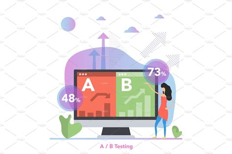 Vector Concept A B Split Testing Technology Illustrations ~ Creative