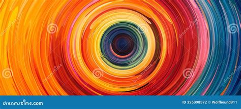 A Circular Abstract Background Featuring Concentric Circles In Vibrant Colors Creating A