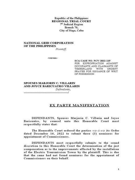 Ex Parte Manifestation Jorin Pdf Courts Political Law