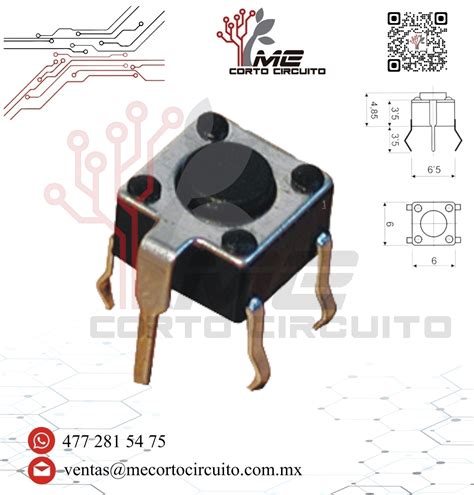 Push Button 5 Pines 5 Mm Corto Circuito