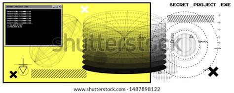 Futuristic Background Opened Terminal Console Commandline Stock Vector Royalty Free 1487898122