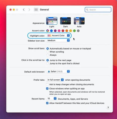 Macos Big Sur Supports Custom Highlight Colors Along With Accent Colors