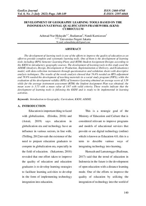 Pdf Geography Learning Tools Based On Kkni