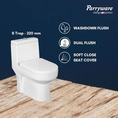 Parryware Crown Single Piece Washdown Closetcommode With With Soft