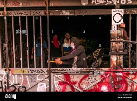 Santiago De Chile Chile 29 October 2019 Baquedano Metro Station Looted