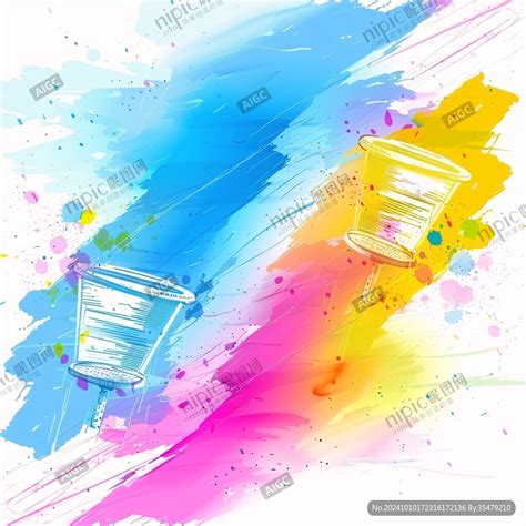 Ai创作图缤纷立体彩绘背景 喷墨彩虹美工样式 五彩缤纷色彩斑斓海报 艺术创意多彩动感 彩色笔触炫彩背景 水粉彩印广告背景底纹 创意广告背景彩色