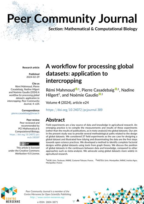 Pdf A Workflow For Processing Global Datasets Application To
