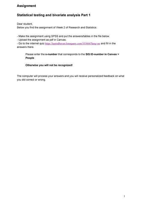 Assignment Spss 3 Statistical Testing And Bivariate Assignment
