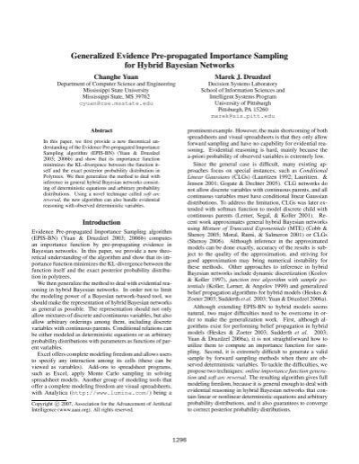 Generalized Evidence Pre Propagated Importance Sampling For