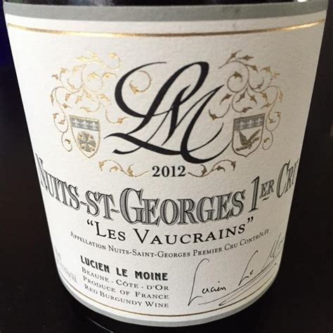 2012 Lucien Le Moine Nuits Saint Georges 1er Cru Les Vaucrains France